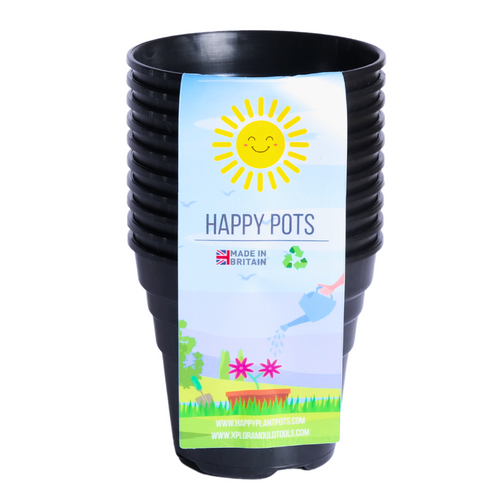 7.5cm Black Happy Plant Pots (0.25L) | Happy Pots