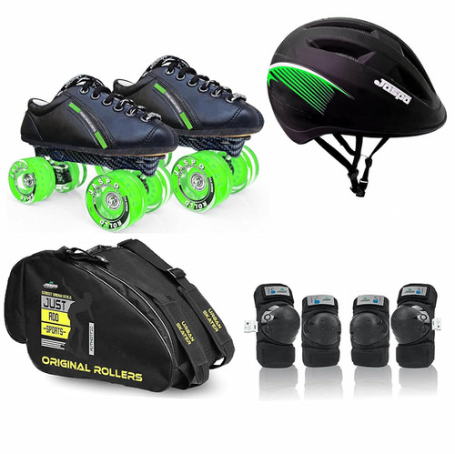 Jaspo Hyper-X Combo Shoe Skate + Knee & Elbow Guards + Helmet + Bag ...