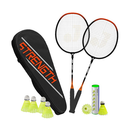 Jaspo Smash Badminton Set w/ 6 Shuttlecocks for Beginner/Intermediate ...