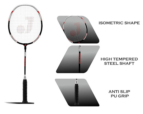 Jaspo Cosmo EZ 100 NANOTECH I Carbon Fibre Badminton Racquet(Black ...