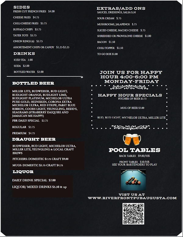 Our Menu | Riverfront Pub