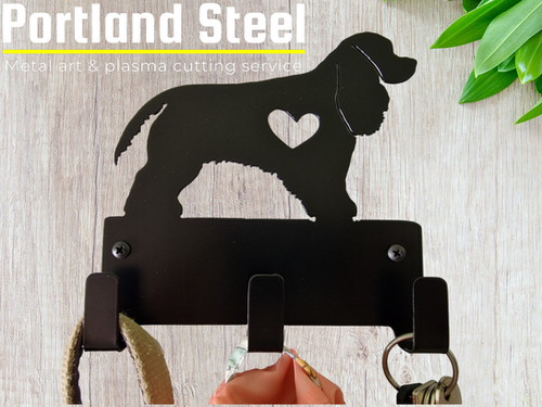 Cocker Spaniel dog, Lead holder, Key holder, Coat hook, solid steel ...