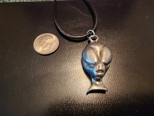 Alien Head Pewter Necklace | All Things Weird