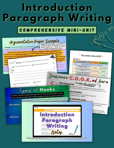 Introduction Paragraph Writing | Interactive Notes + Activities ...