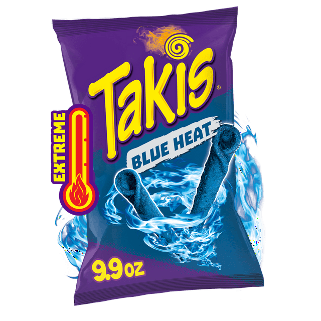 Takis Blue Heat 9.9 oz Sharing Size Bag, Hot Chili Pepper Rolled ...