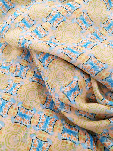 ONLINE ONLY - Remnant - 5 Meters - Poly Chiffon - Abstract Print ...