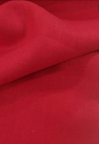 Woven Washed Linen - Bright Red | Carlow Fabric & Craf