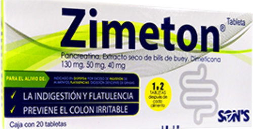 Zimeton Pancreatina Bilis De Buey Y Dimeticona 20Tabletas | Farmametropolis