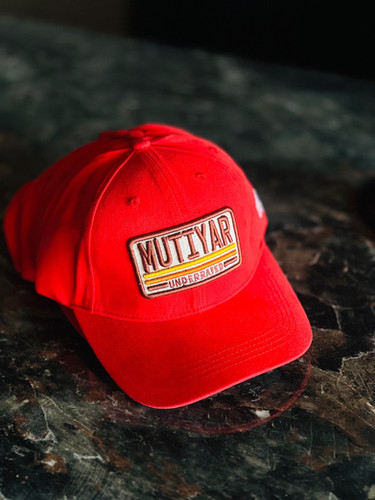 Mutiyar 3d Embroidered Red Cotton Twill Cap | We Punjabi Stuff