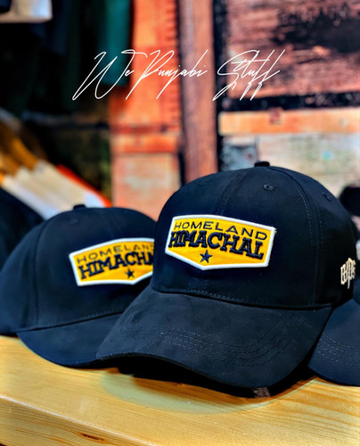 Homeland Himachal Black Cotton Twill Cap | We Punjabi Stuff