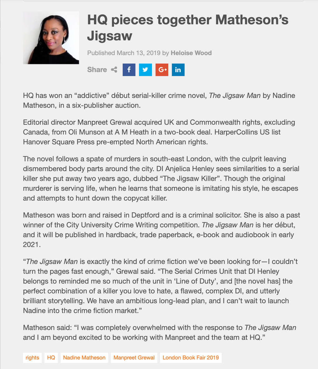 Writer | Nadine Matheson