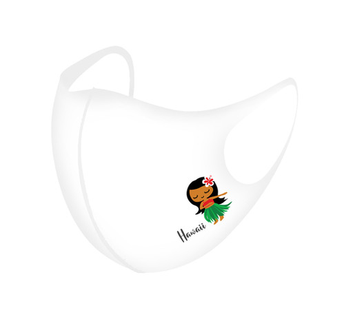 White Hawaiian Hula Girl 3D Aerosilver Mask | Nani Island