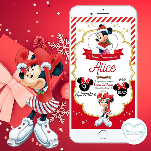 MINNIE NATALE invito digitale | Perle di Carta