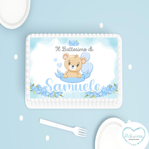 ORSETTO BATTESIMO cialda torta | Perle di Carta