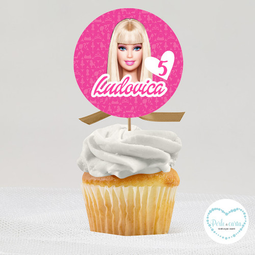 BARBIE topper tondo buffet | Perle di Carta