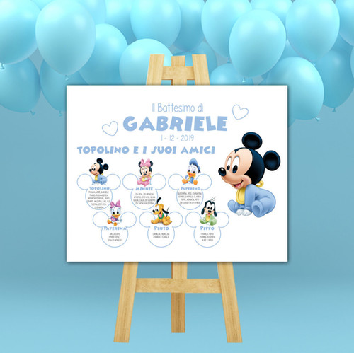 TOPOLINO BABY tableau personalizzato battesimo festa bambino| Perle di ...