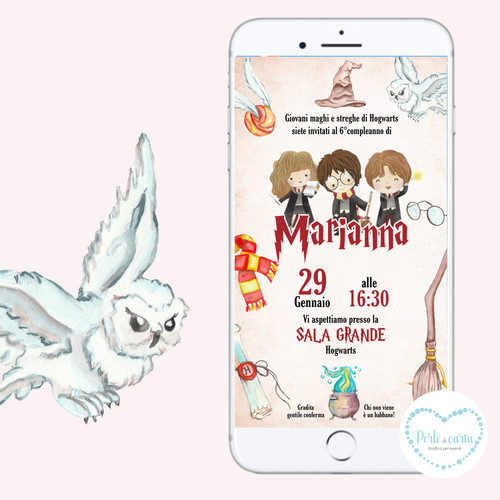 HARRY POTTER invito digitale festa compleanno | Perle di Carta