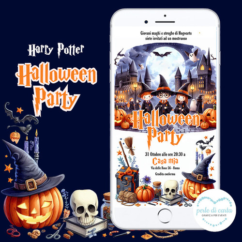 HALLOWEEN HARRY POTTER invito digitale | Perle di Carta