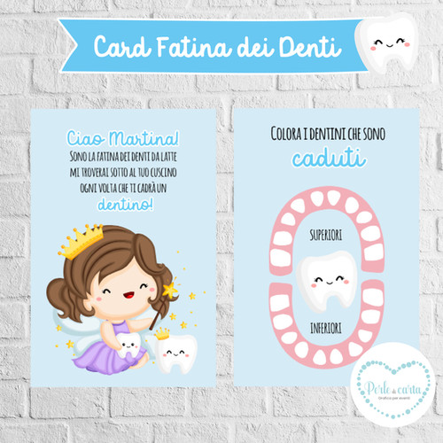 FATINA DEI DENTI card personalizzata | Perle di Carta