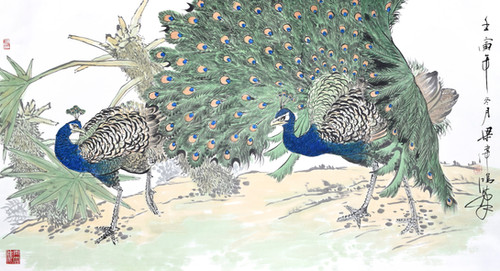 PEACOCKS (2022) by Leong Wai Hoong | Younie Gallery