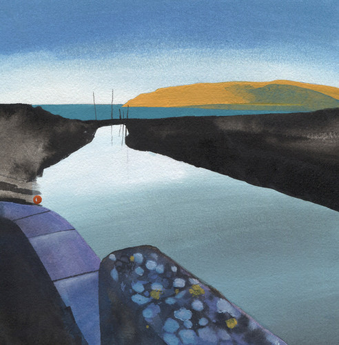 "Hurlstone Point from Porlock Weir 2" - Original Exmoor Painting By Leo ...