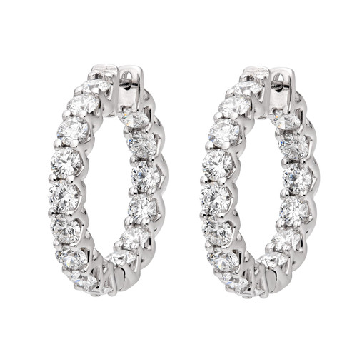 Round Diamond Hoop Earrings | ESSKAY GEMS