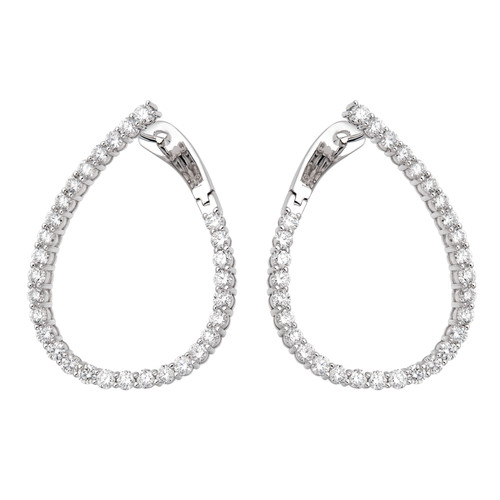 Diamond Front Facing Hoop Earrings | Aurum Jewelers