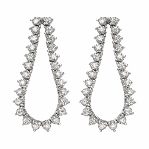 1.60ctw Front Profile illusion Diamond Hoop Earrings | Aurum Jewelers