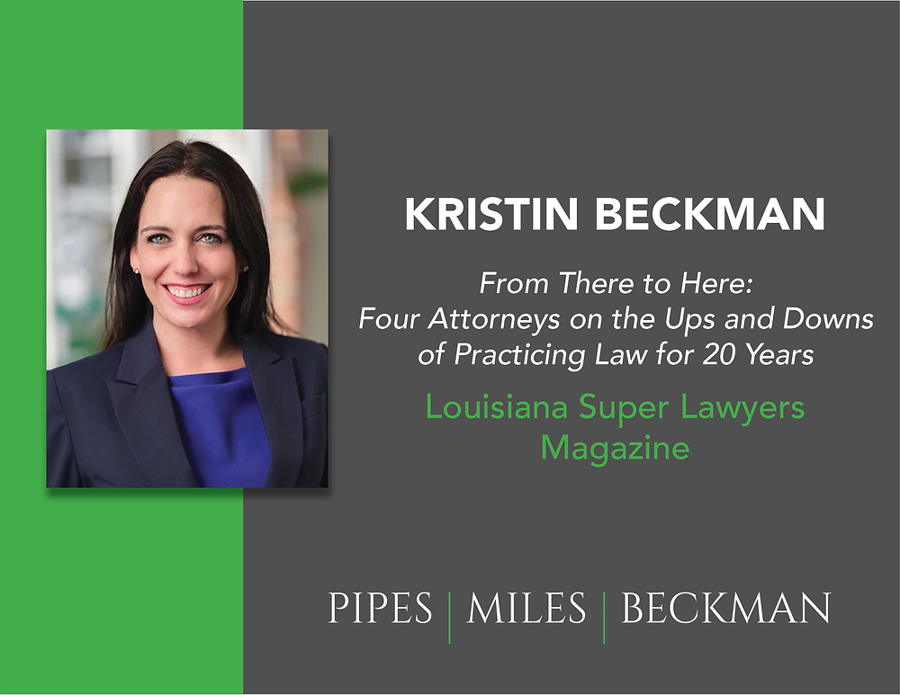 Kristin Beckman on 20 Years Practicing Law