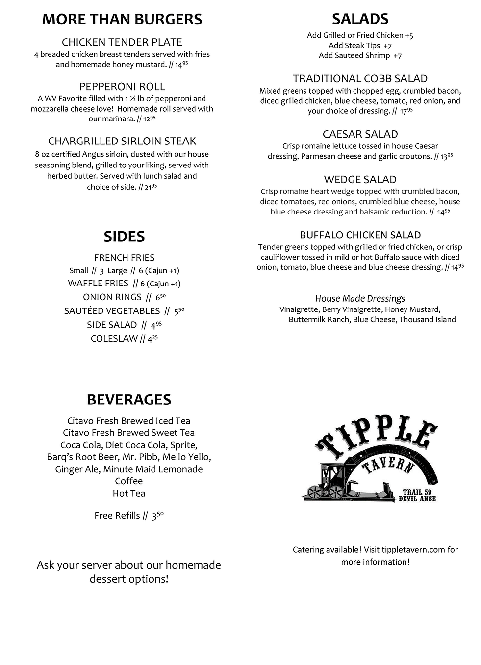 MENUS | Tipple Tavern