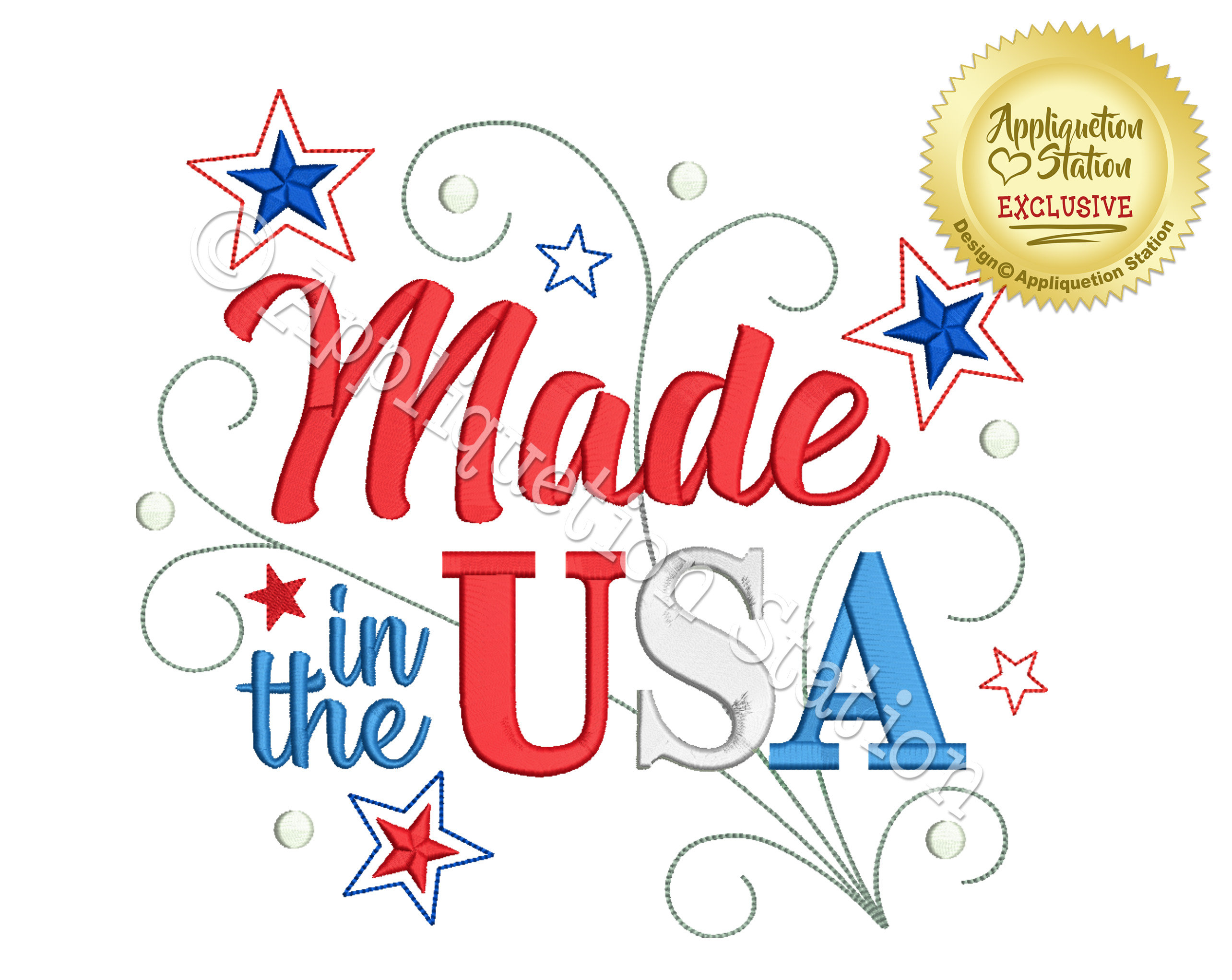 Made in the USA Word Art | appliquetionstation