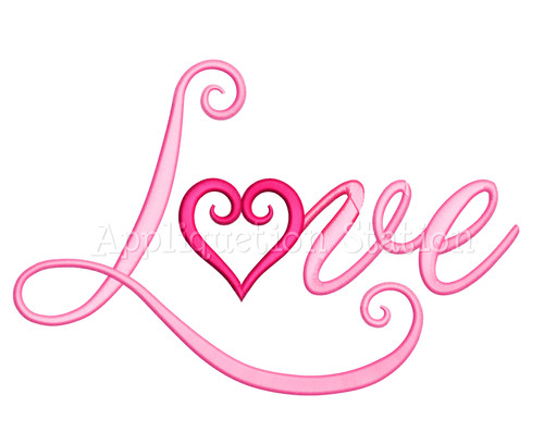 Love Script with Heart | appliquetionstation