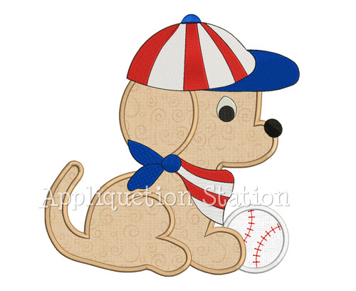 Baseball Puppy Dog | appliquetionstation