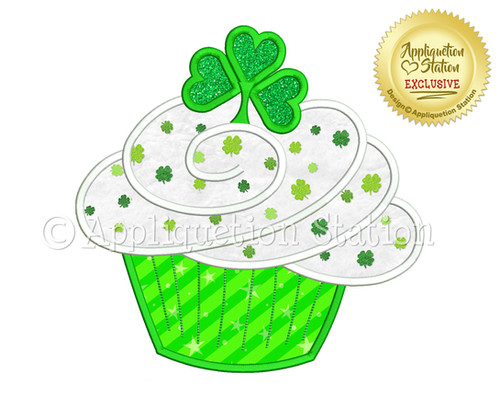 Shamrock Cupcake | appliquetionstation