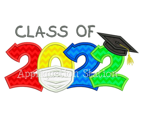 Class of 2022 Graduation Cap and Mask | appliquetionstation