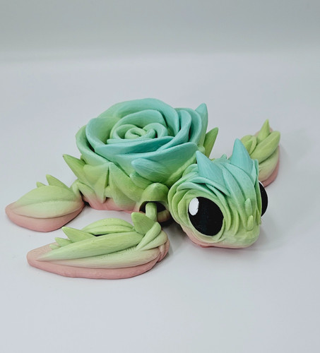 Prime 3D: Articulated Rose Turtle - Unique 3D Printed Creation