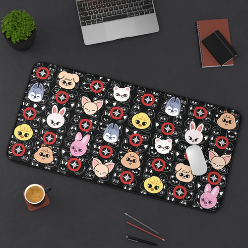 Stray Kids Skzoo BW + Compass Skzoo Desk Mat | No Small Dreams Shop