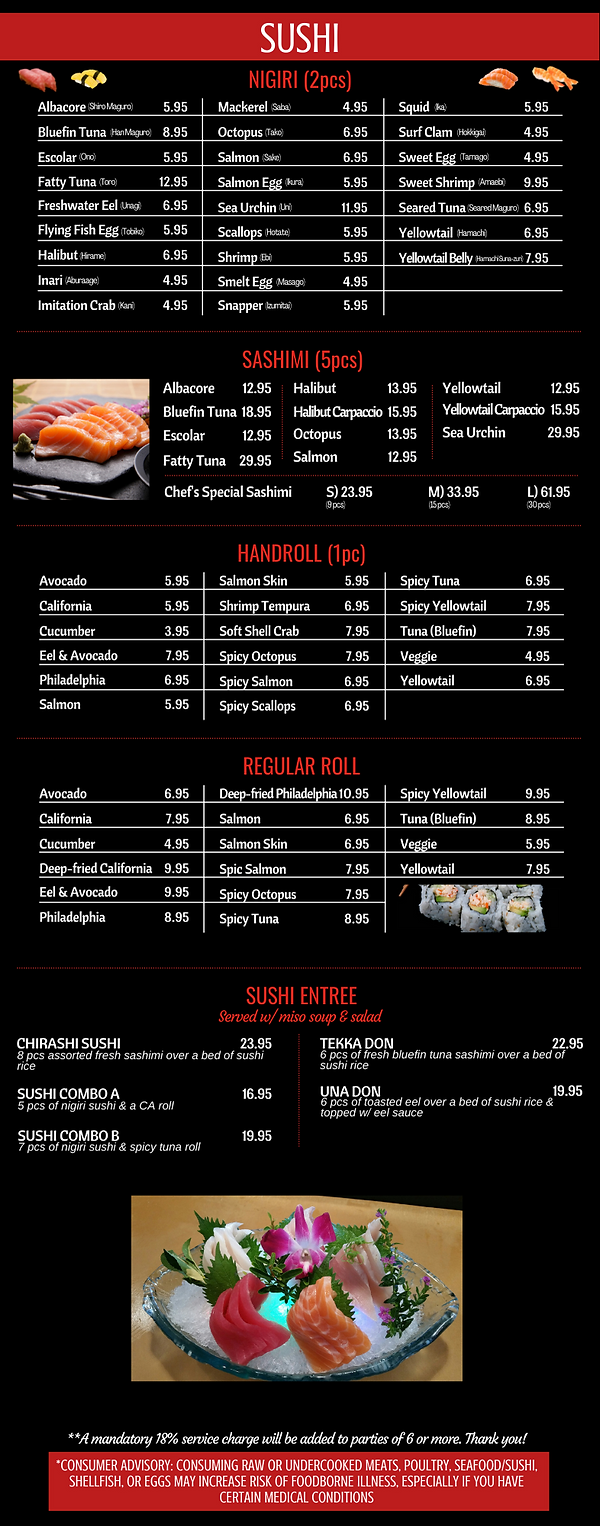 Menu | Sushi Ren