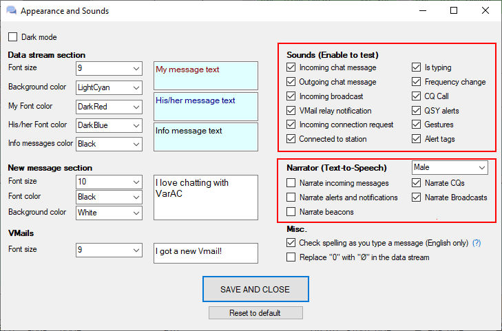 VarAC V6.4.15 is here! With narrations, Alert tags (also for EmComm), Sound control, Broadcasts ...