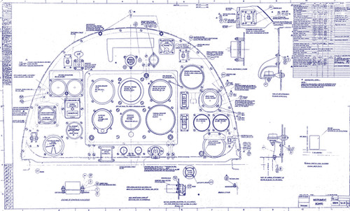 SPITFIRE INSTRUMENT BOARD BLUEPRINT A2 PAPER SIZE | aircraft-archives