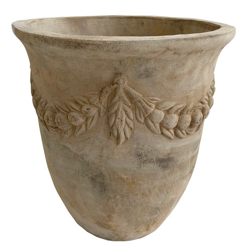 Ceramic pot with garlands aged | Tommys Planter