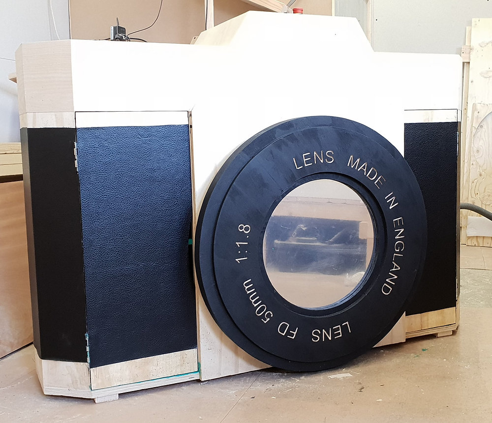 Vintage camera cupboard