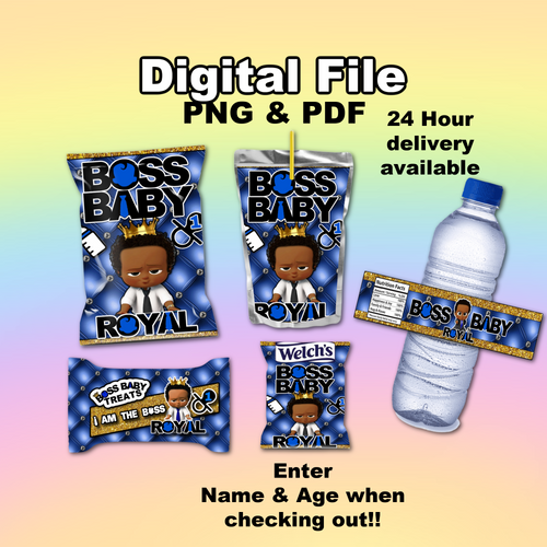 BOSS BABY CUSTOM PARTY FAVOR BUNDLE | KreativeKraftingLLC