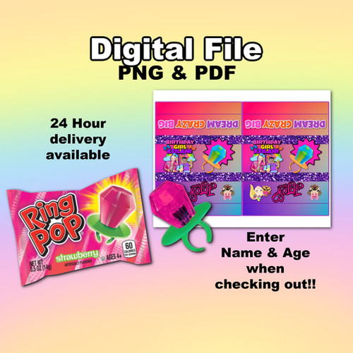 JOJO CUSTOM RING POP WRAPPER | KreativeKraftingLLC