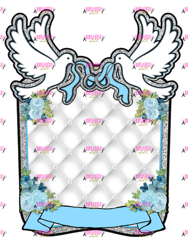 BLUE WHITE DOVES WEDDING FANS | KreativeKraftingLLC