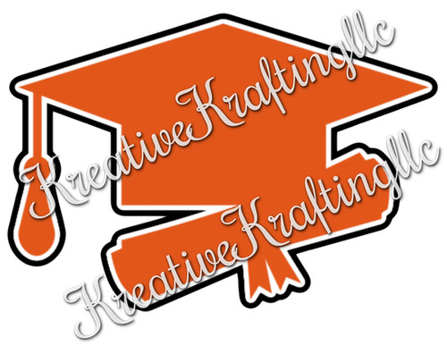 BURNT ORANGE GRAD DIPLOMA CAP | KreativeKraftingLLC