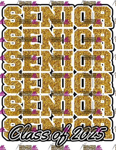 SENIOR GOLD SCROLL 2025 PNG | KreativeKraftingLLC