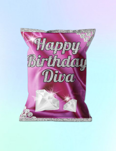 HOT PINK DIAMOND DIVA CHIP BAG | KreativeKraftingLLC