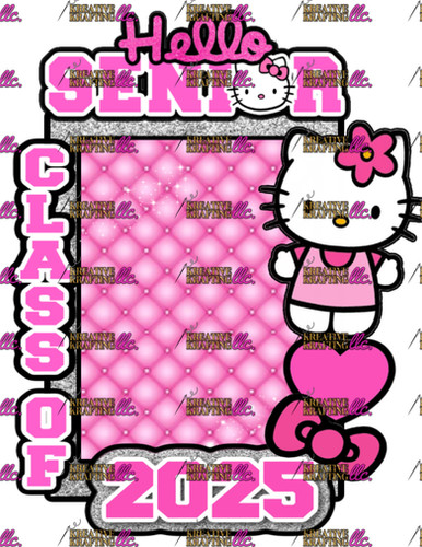 HELLO SENIOR PINK SILV 2025 SQ GRAD FAN | KreativeKraftingLLC
