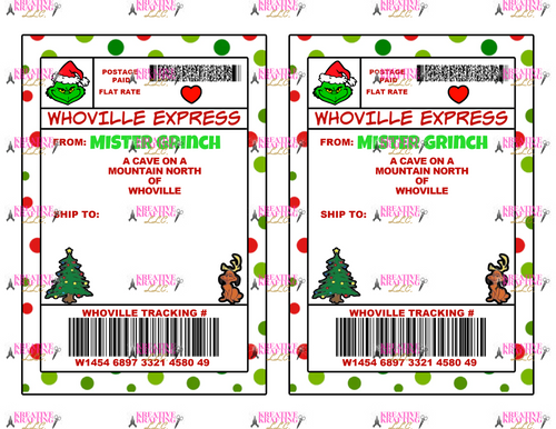 GRINCH POSTAGE STAMP WHOVILLE | KreativeKraftingLLC